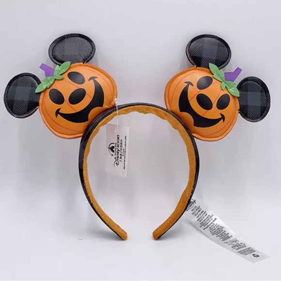 Disney | Accessories | Halloween Pumpkin Mickey Mouse Ears Disneyland ...